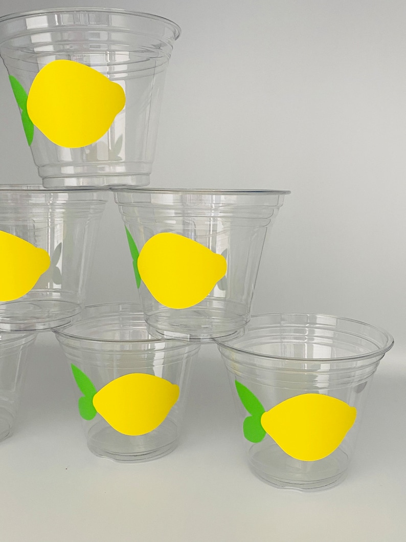 Lemon Party Cups, Lemon Birthday Party Cups, Lemon Party Supplies, Easy ...