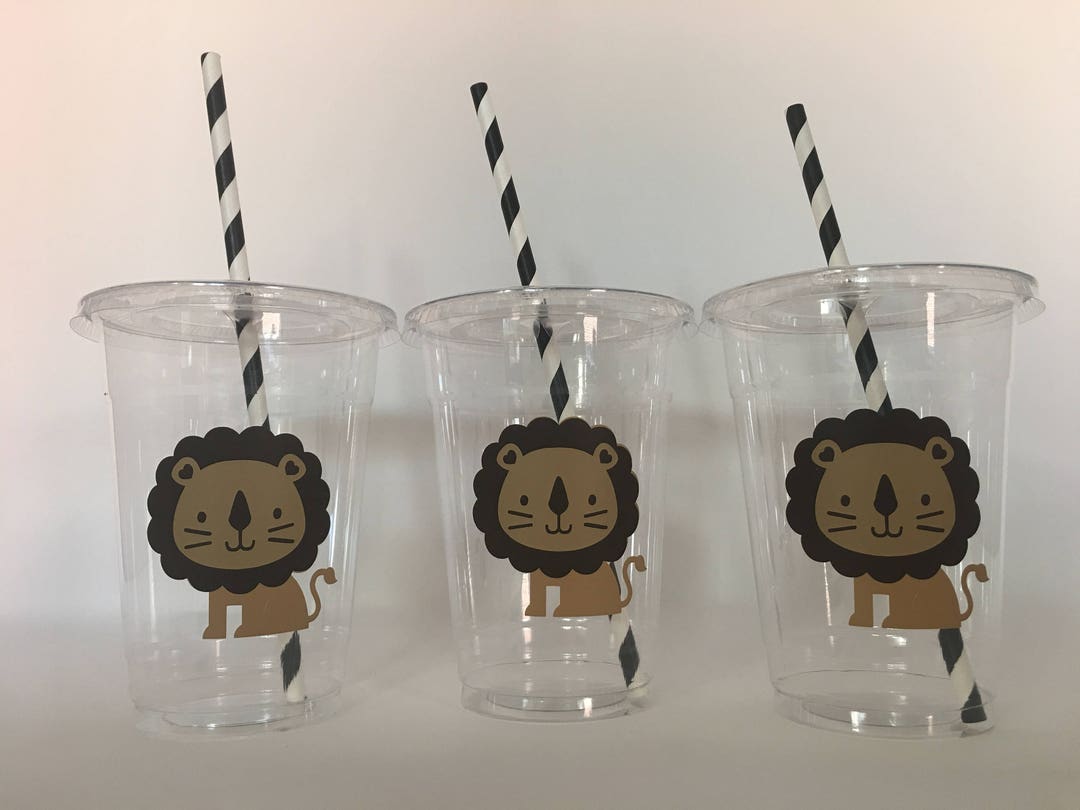 Lion Party Cups, Zoo Party Cups, Lion Birthday Party Cups, Lion Baby ...