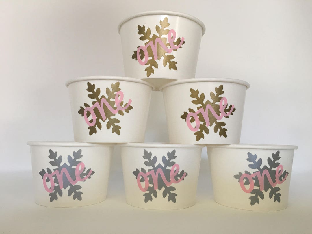 Winter Onederland Party Snack Cups, Snowflake Party Cups, Winter Party ...