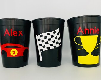 RACING PARTY CUPS Race Car Cups Racing Birthday Cups Racing Birthday ...