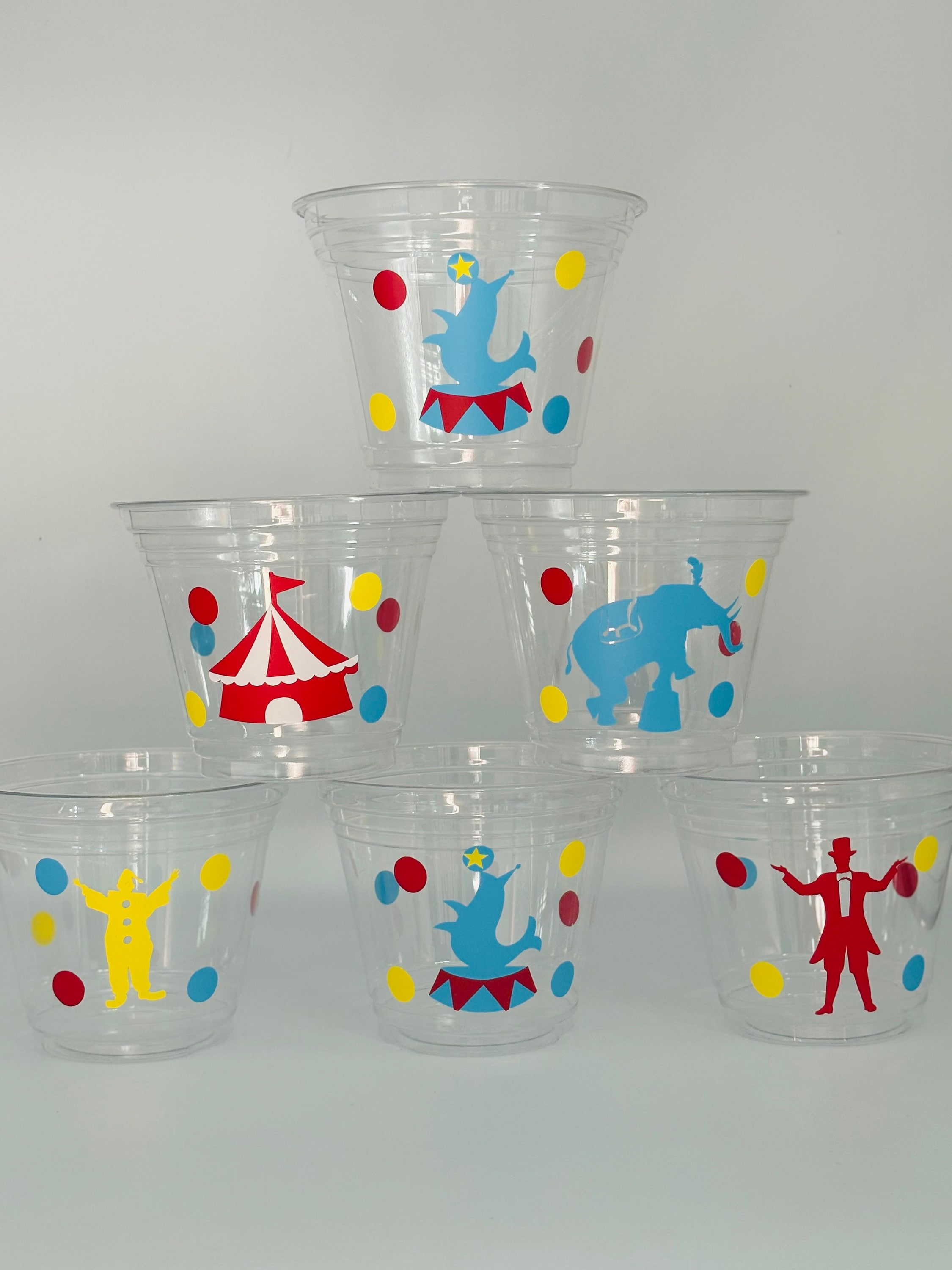 Circus Party Snack Cups, Carnival Party Snack Cups, Circus Birthday ...