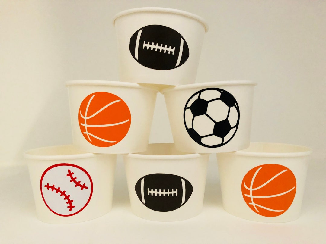 Sports Party Snack Cups, Football Party, Sports Party Supplies, Sports ...