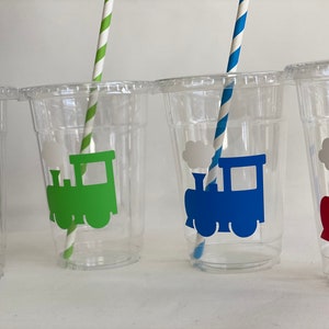 Train Party Cups, Train Birthday Party, Train Baby Shower Cups, Train Party Favors, Vintage ...