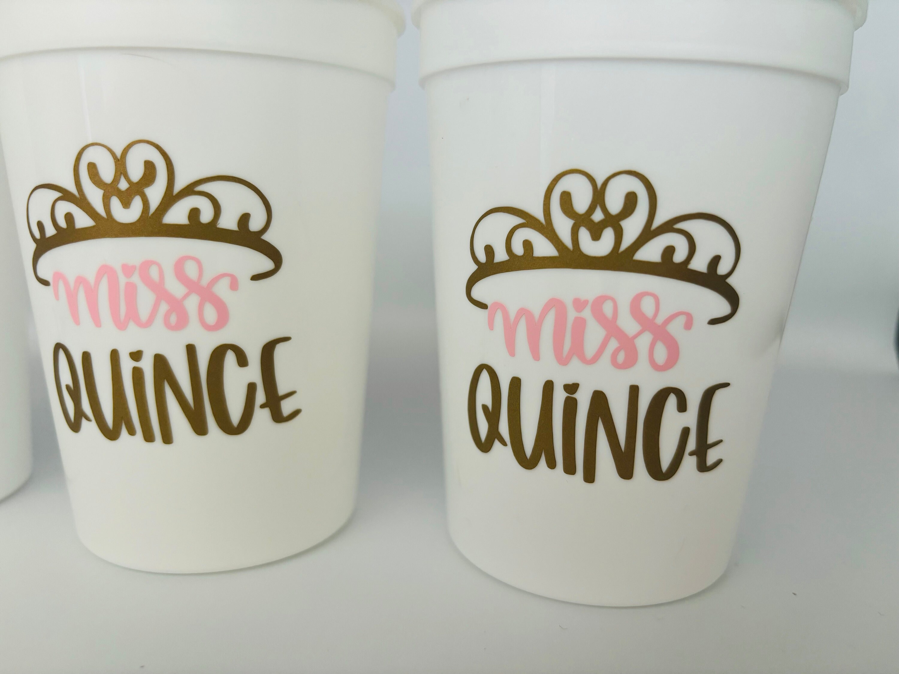 Quinceañera Party Cups, Custom Mis Quince Favors, 16oz Reusable Plastic ...