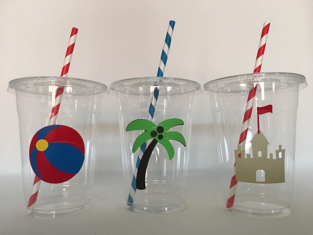 Beach Party Cups, Beach Birthday Party Cups, Beach Baby Shower Cups ...
