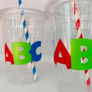 Alphabet Birthday Party Cups, Alphabet Theme Birthday Party, ABC ...
