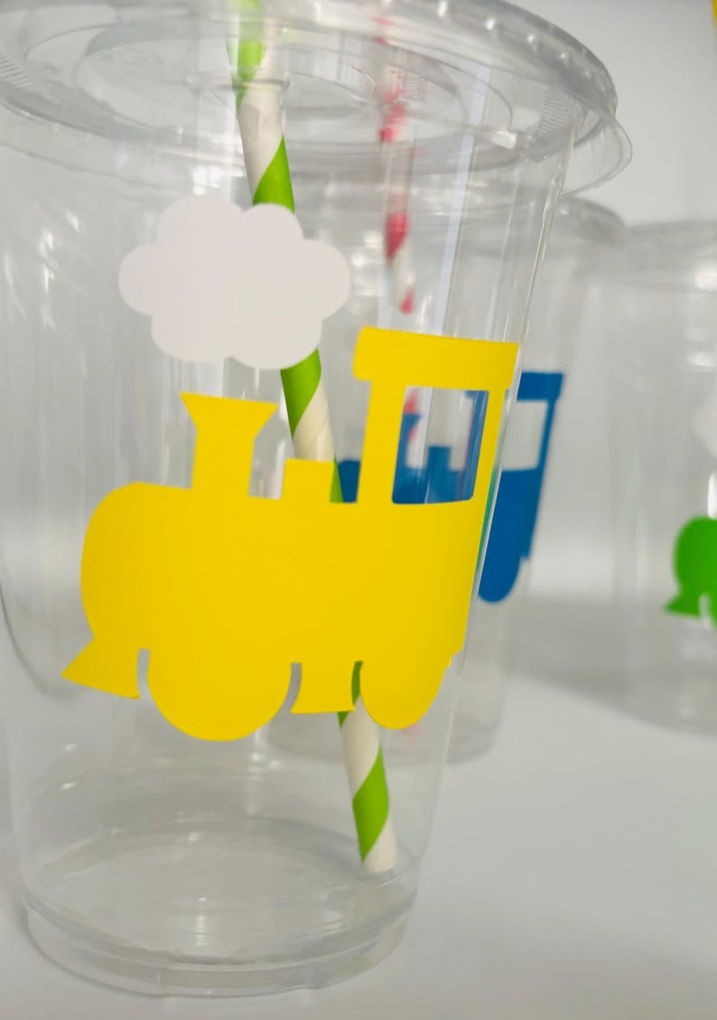 Train Party Cups, Train Birthday Party, Train Baby Shower Cups, Train ...