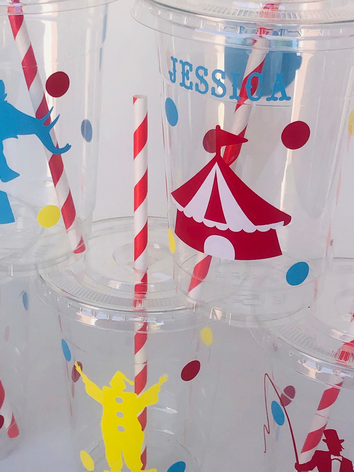 Circus Party Cups Carnival Party Cups Circus Birthday Party | Etsy