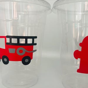 Fireman Party Cups, Fireman Birthday Party Cups, Firetruck Party Cups ...