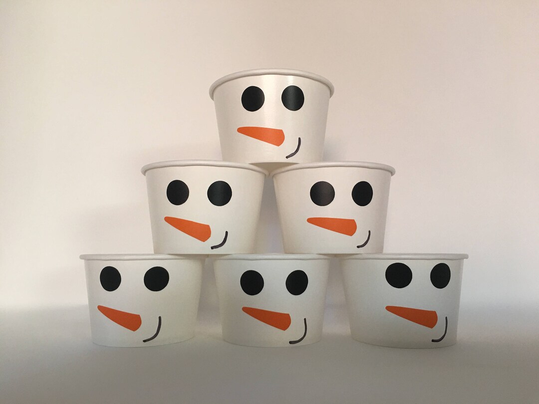 Snowman Party Snack Cups Snowman Birthday Party Winter Party - Etsy