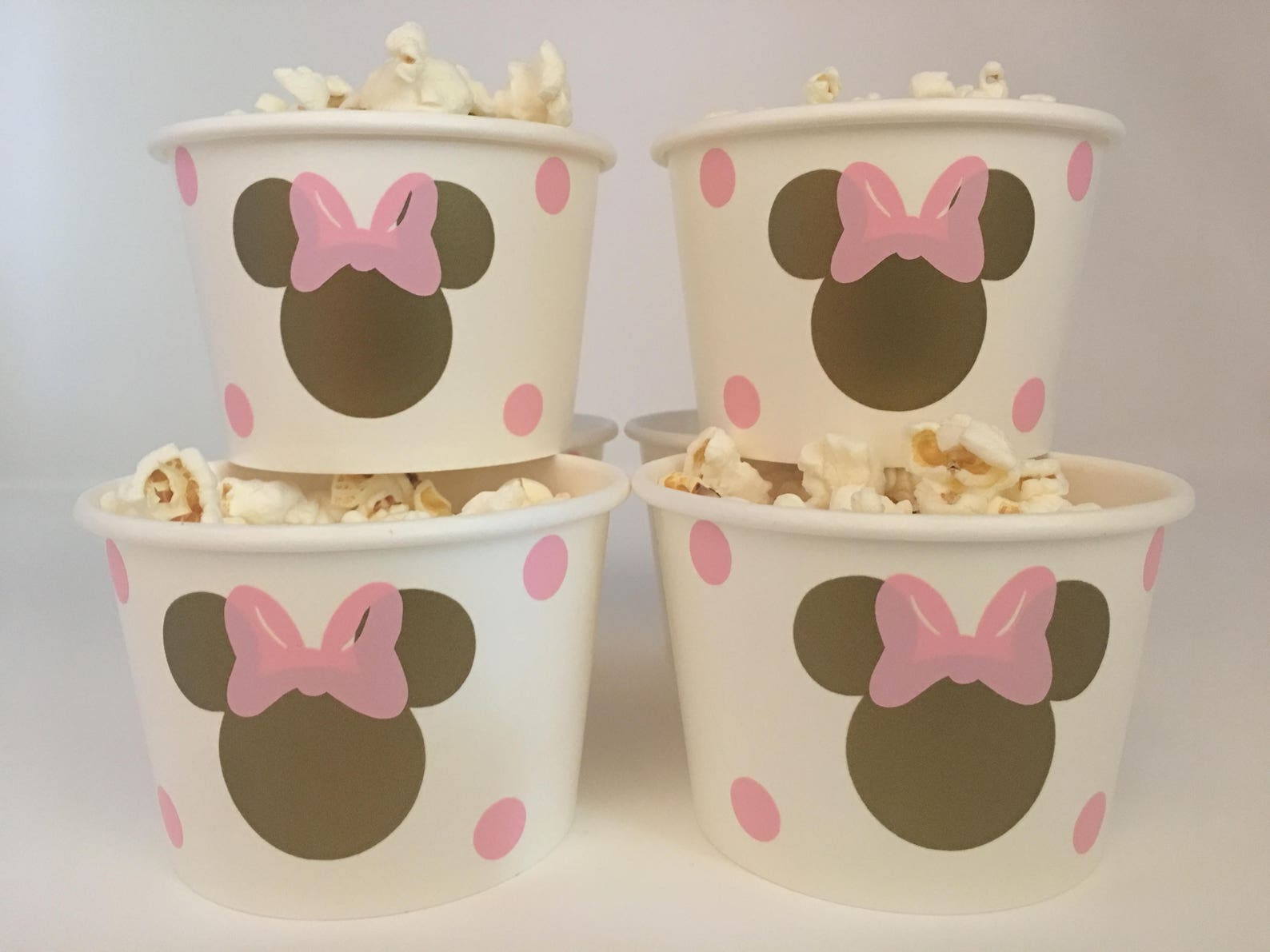 Minnie Mouse Pink and Gold Party Snack Cups, Pink and Gold Minnie Mouse ...