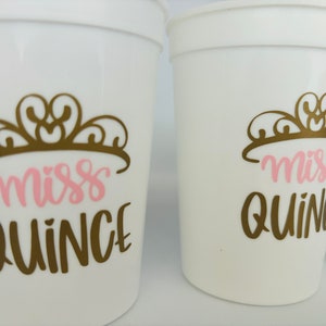 Quinceañera Party Cups, Custom Mis Quince Favors, 16oz Reusable Plastic ...