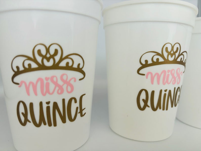 Quinceañera Party Cups, Custom Mis Quince Favors, 16oz Reusable Plastic ...