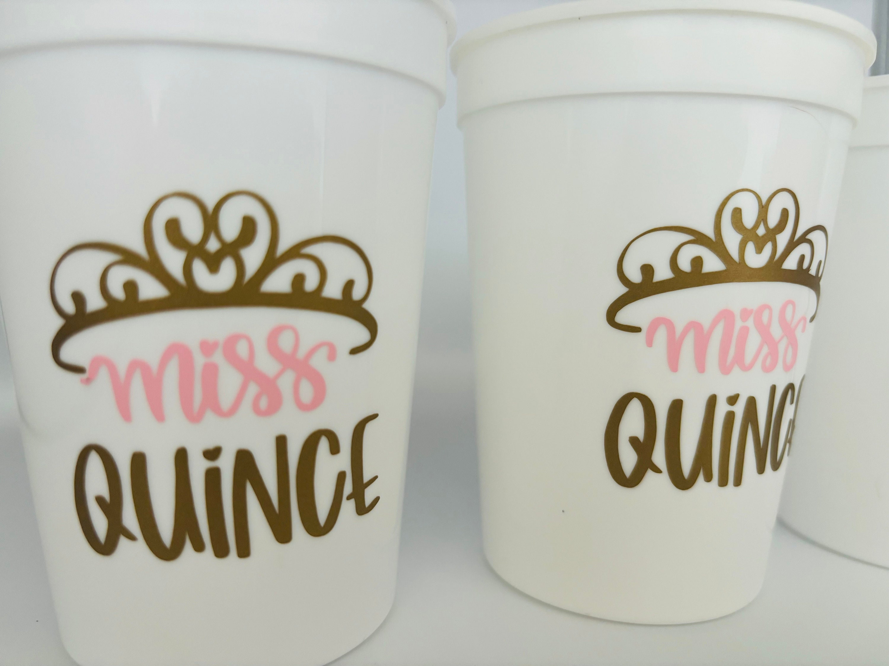 Quinceañera Party Cups, Custom Mis Quince Favors, 16oz Reusable Plastic ...
