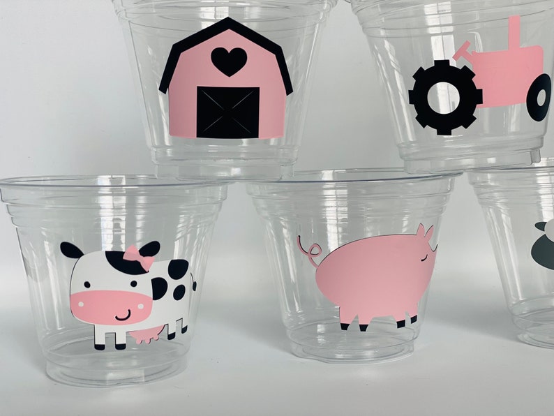 Girl Farm Party Snack Cups, Farm Party Snack Cups, Girly Farm Party ...