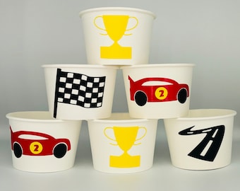 RACING PARTY CUPS Race Car Cups Racing Birthday Cups Racing Birthday ...