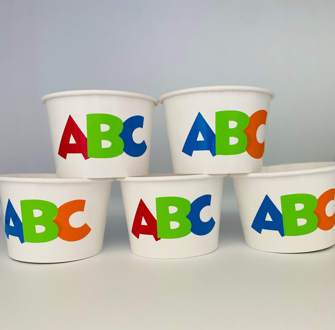 Alphabet Birthday Party Cups, Alphabet Theme Birthday Party, ABC ...