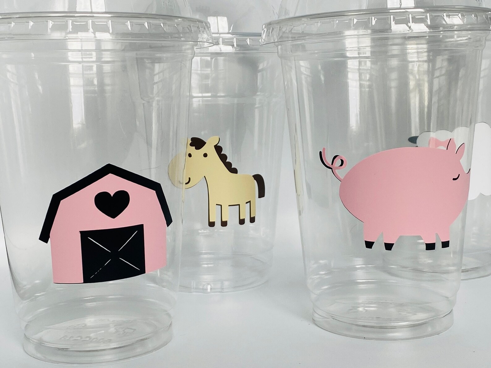 Girl Farm Party Cups Cow Party Cups Pink Farm Party Cups - Etsy
