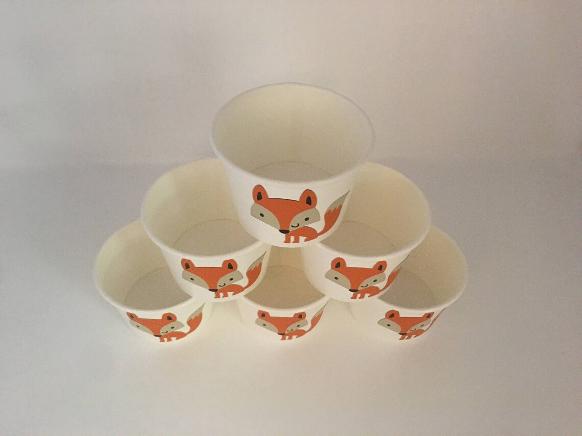 Fox Party Snack Cups Fox Baby Shower Woodland Baby Shower - Etsy