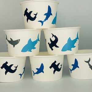 Shark Party Snack Cups, Shark Birthday Party Snack Cups, Shark Baby ...