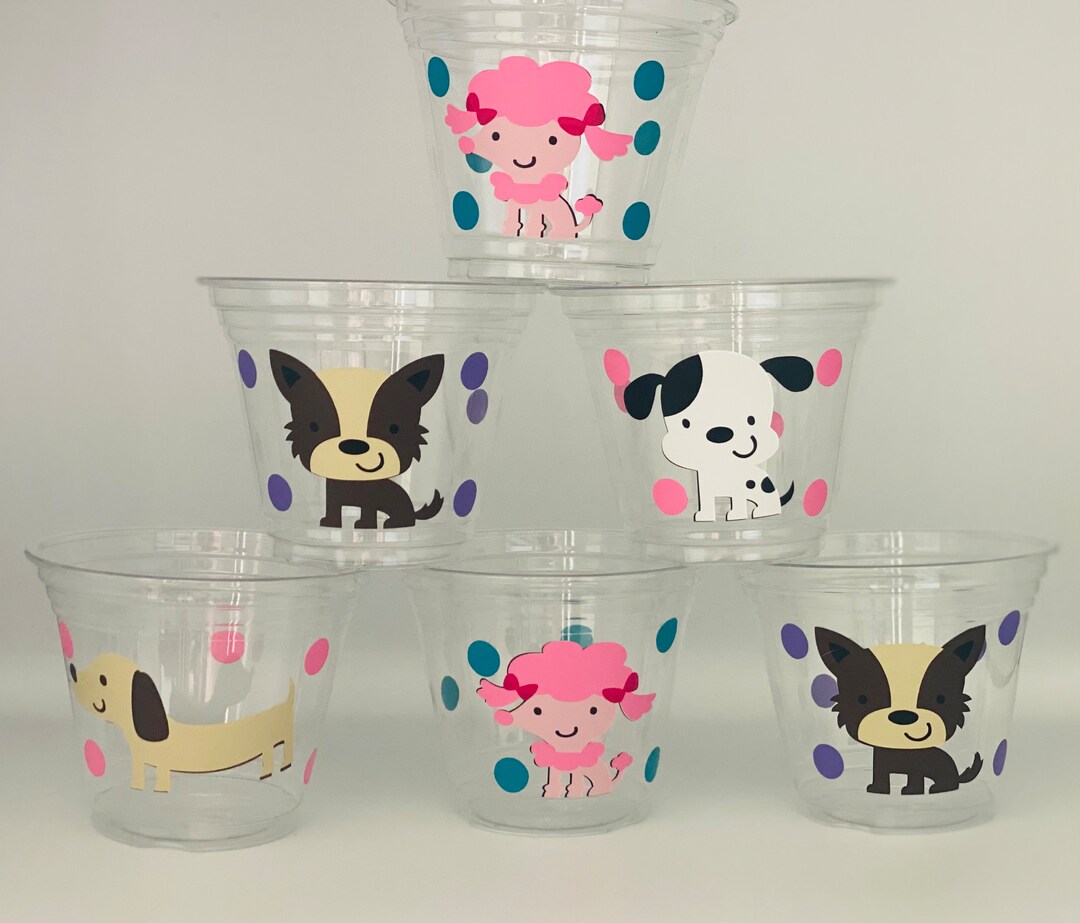 Dog Party Cups, Puppy Party Cups, Adopt a Dog Party Cups, Dog Birthday ...