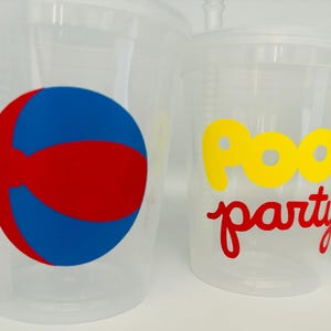 Pool Party Cups, Swimming Party Cups, Summer Party Cups, Pool Birthday ...