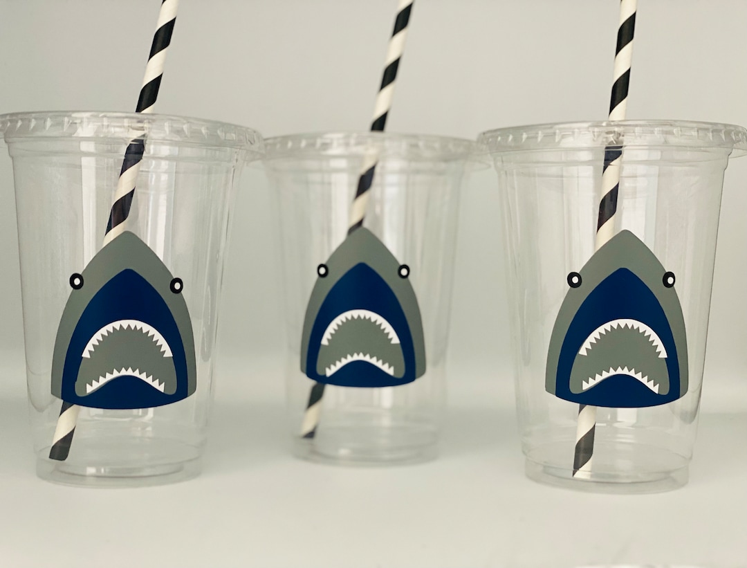 Shark Party Cups, Shark Birthday Party Cups, Ocean Party Cups, Under ...