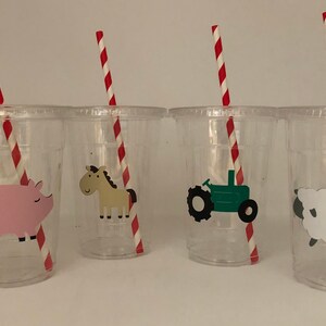 Farm party cups Farming party Tractor Party Farm Baby | Etsy