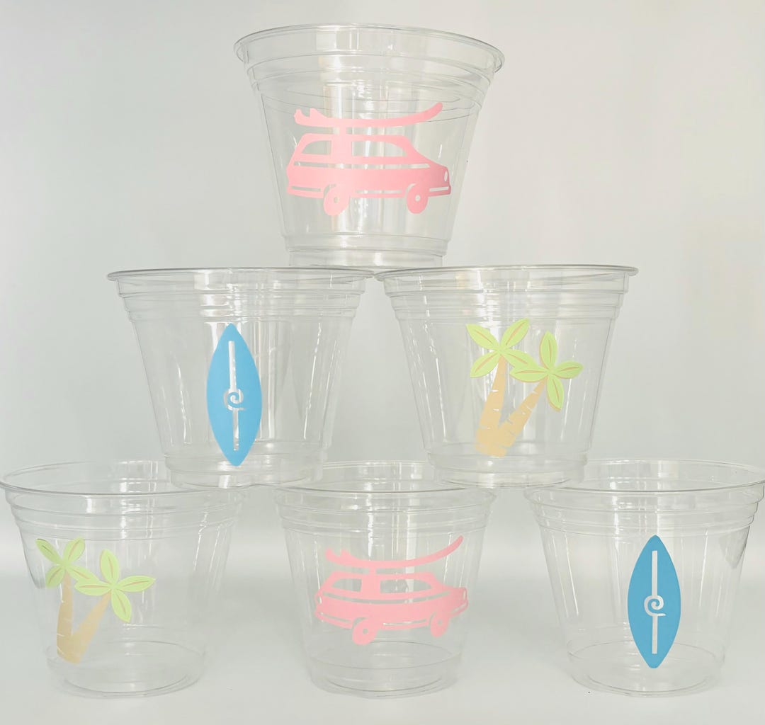 Surf Party Cups, Surf Birthday Party Cups, Surf Party Favors, Surfing ...