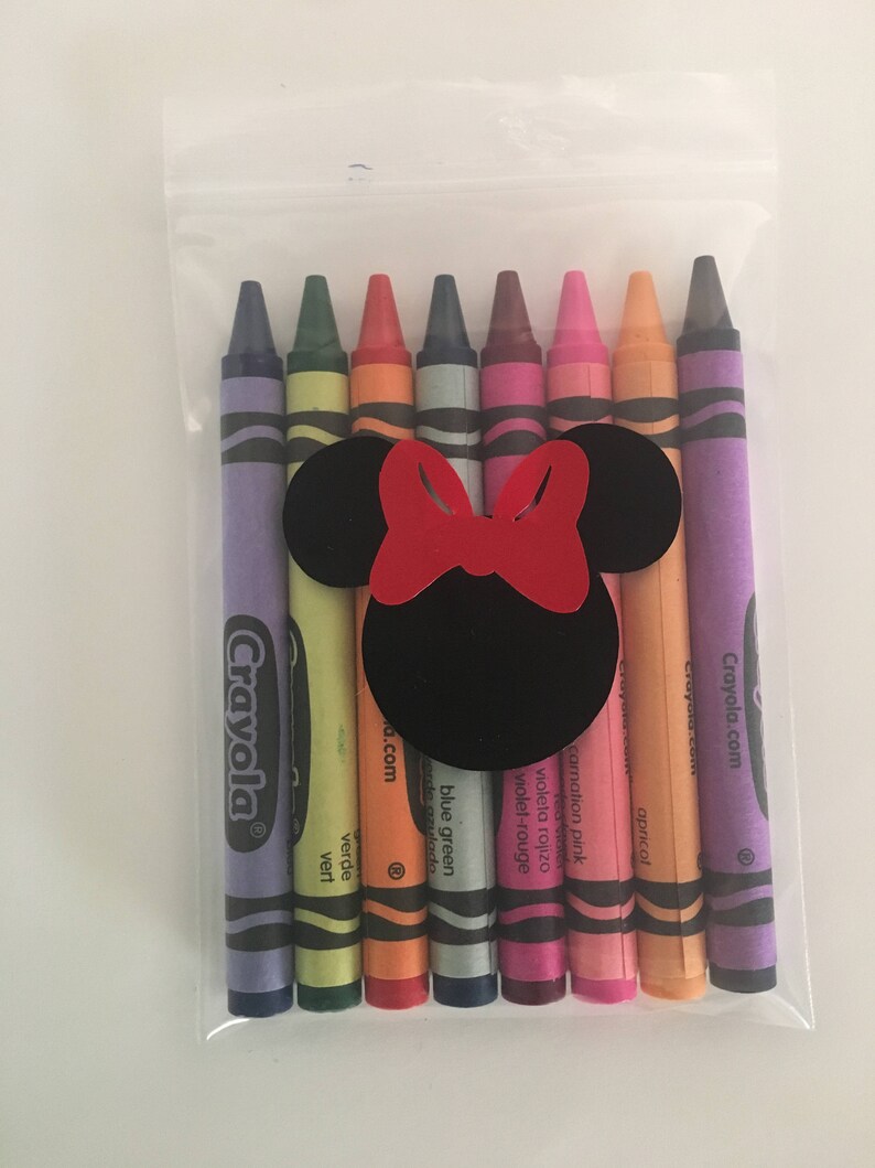 Minnie Mouse Party Favors Minnie Mouse Crayon Set Minnie - Etsy