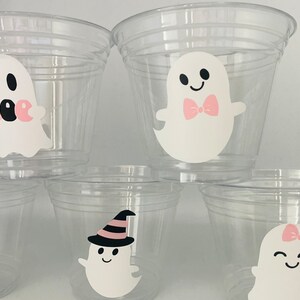 Pink Ghost Party Cups, Halloween Party Snack Cups, Spooky, Scary, Ghost ...