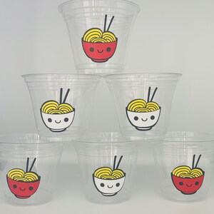 Ramen Party Cups, Ramen Birthday Party Cups, Ramen Night, Ramen Party ...