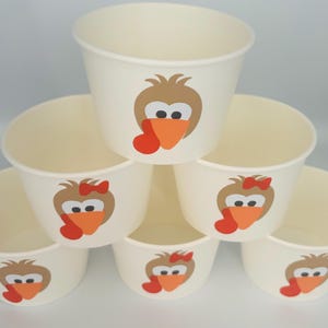 Turkey Party Cups, Thanksgiving Party Snack Cups, Turkey Baby Shower ...