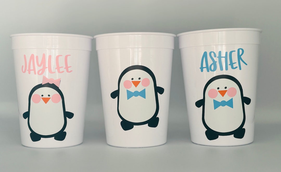 Penguin Party Cups, Penguin Birthday Party Cups, Penguin Party Supplies ...