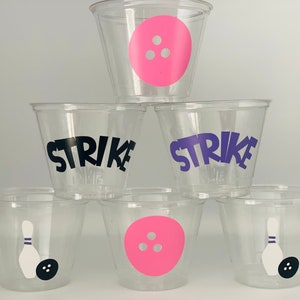 Girls Bowling Party Cups,bowling Birthday Party, Bowling League Party ...