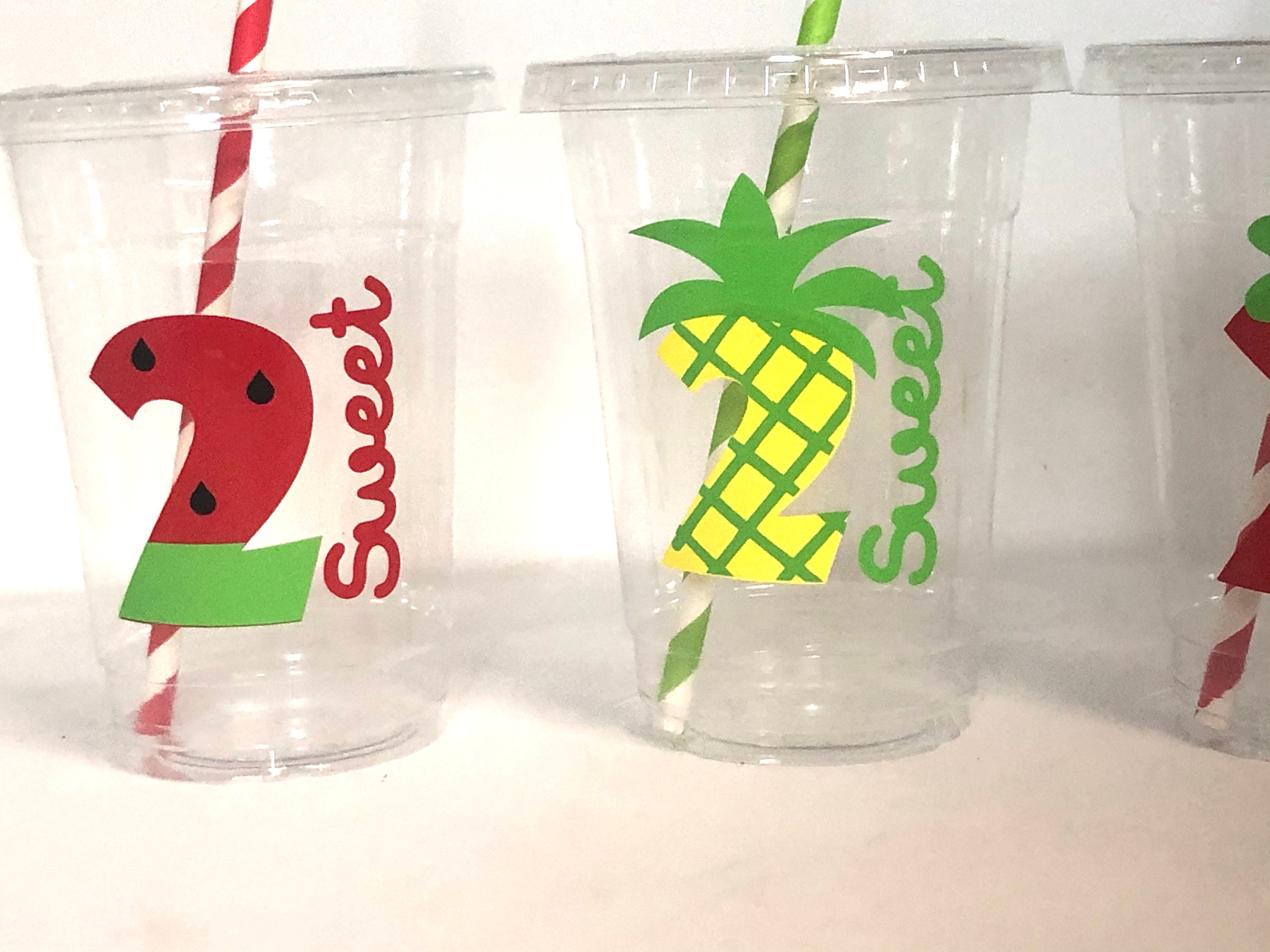Two Sweet Party Cups Two Sweet Birthday Party Tutti Frutti - Etsy