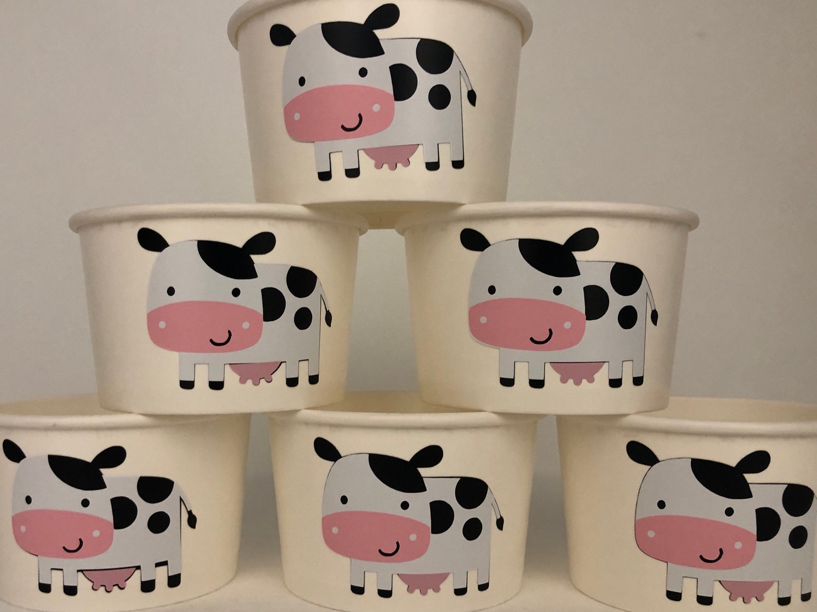 Cow Party Cups Cow Birthday Party Farm Party Cups Farm | Etsy