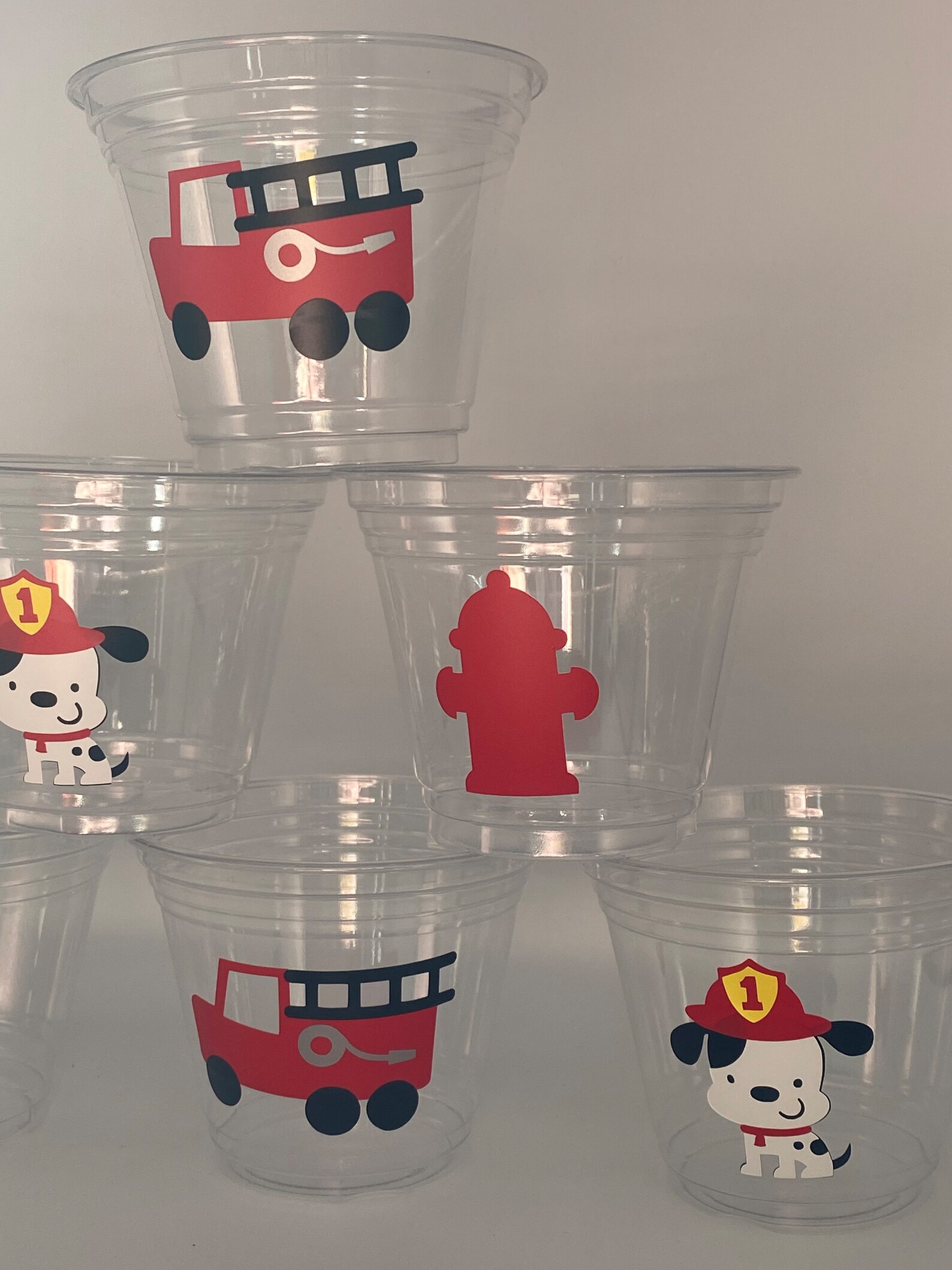 Fireman Party Cups Firetruck Party Cups Fireman Birthday - Etsy