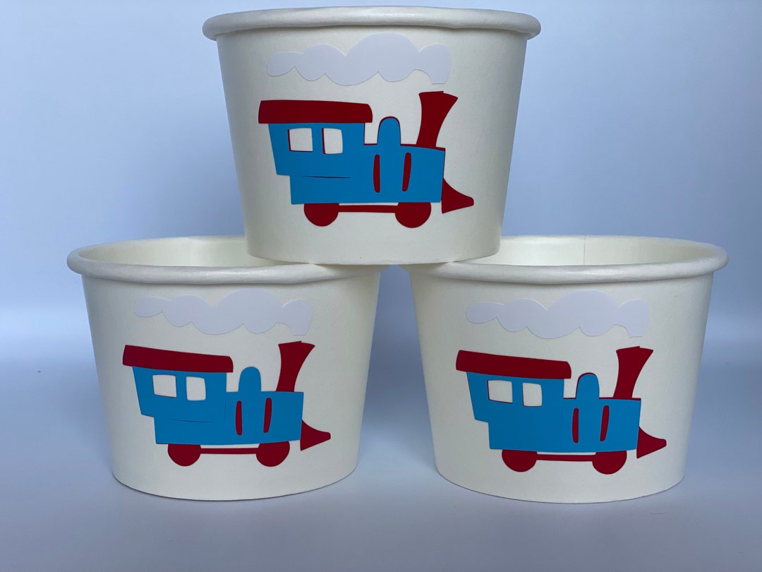 Train Party Snack Cups, Train Birthday Party Snack Cups, Train Baby ...