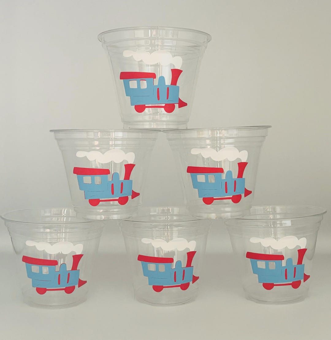 Train Party Cups, Train Birthday Party, Train Baby Shower Cups, Train ...