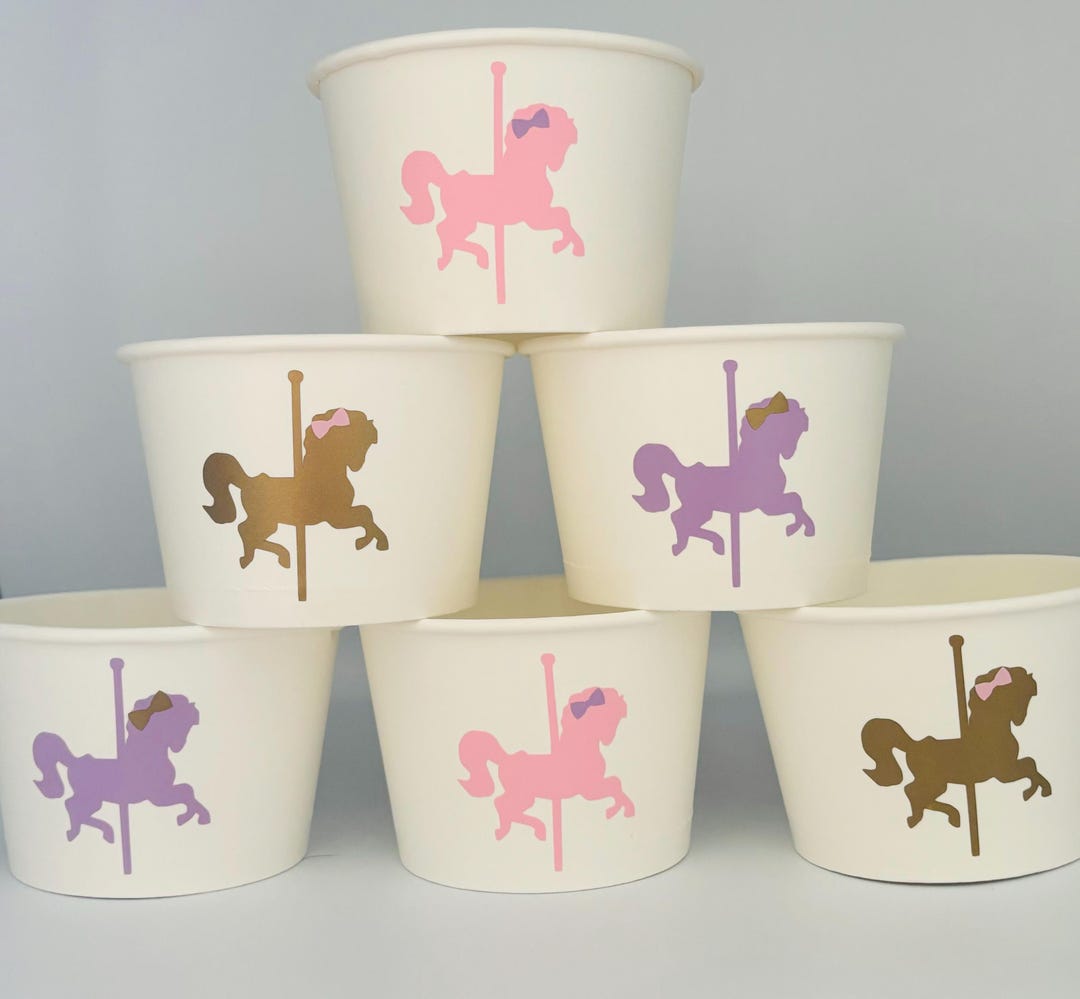 Carousel Party Snack Cups, Carousel Birthday Party, Carousel Party ...