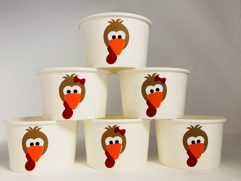Turkey Party Cups Thanksgiving Party Snack Cups Turkey Baby - Etsy