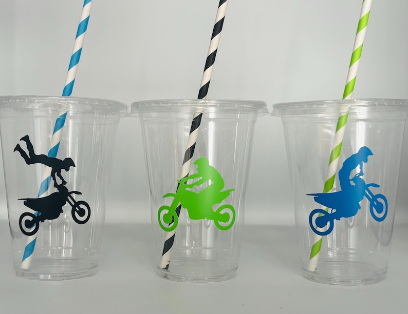 Dirt Bike Party Cups, Motorcycle Party Cups, Motorcycle Birthday Party ...