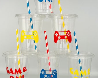 VIDEO GAME PARTY Cups Video Game Cups Video Game Party Cups Level up ...