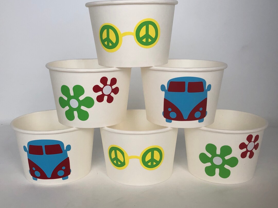 Hippie Party Cups, Hippie Birthday Party, Hippie Baby Shower, 70's ...