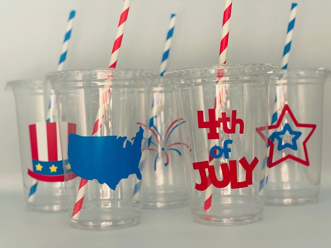 4th of July Party Cups, Fourth of July Party Cup, Independence Day ...