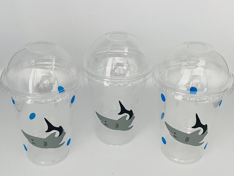 Shark Party Cups Shark Birthday Party Cups Shark and Mermaid - Etsy