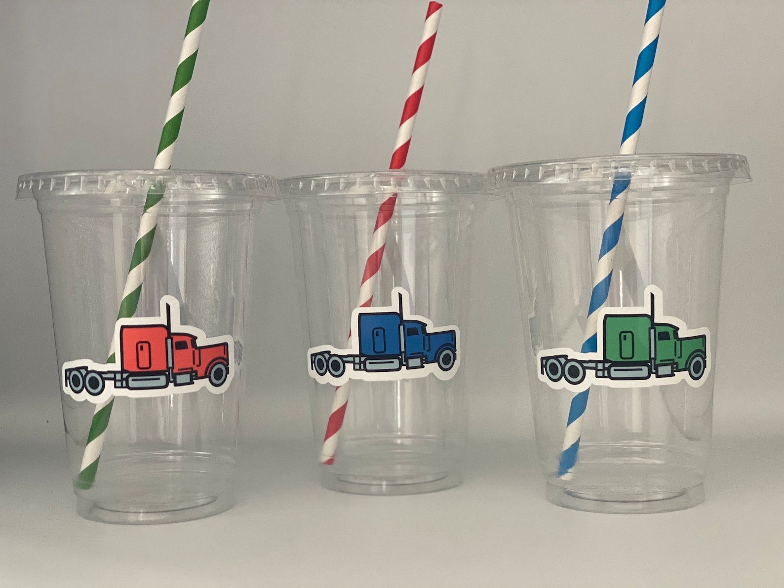 Semi Truck Party Cups Big Rig Party Cups 1st Birthday Work - Etsy