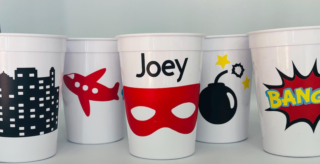 Super Hero Party Cups, Birthday Party Cup, Super Hero Baby Shower ...