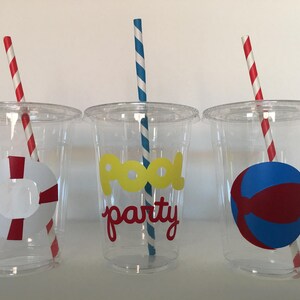 Pool Party Cups Swimming Party Cups Summer Party Cups Pool - Etsy